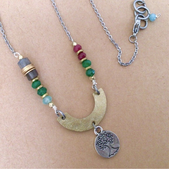 Handcrafted | Jewelry | Sundance Charm Necklace Gemstone Silver Tree Of ...